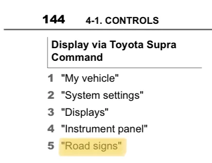 Road Sign Assist | Page 3 | SupraMKV - 2020+ Toyota Supra Forum (A90 ...