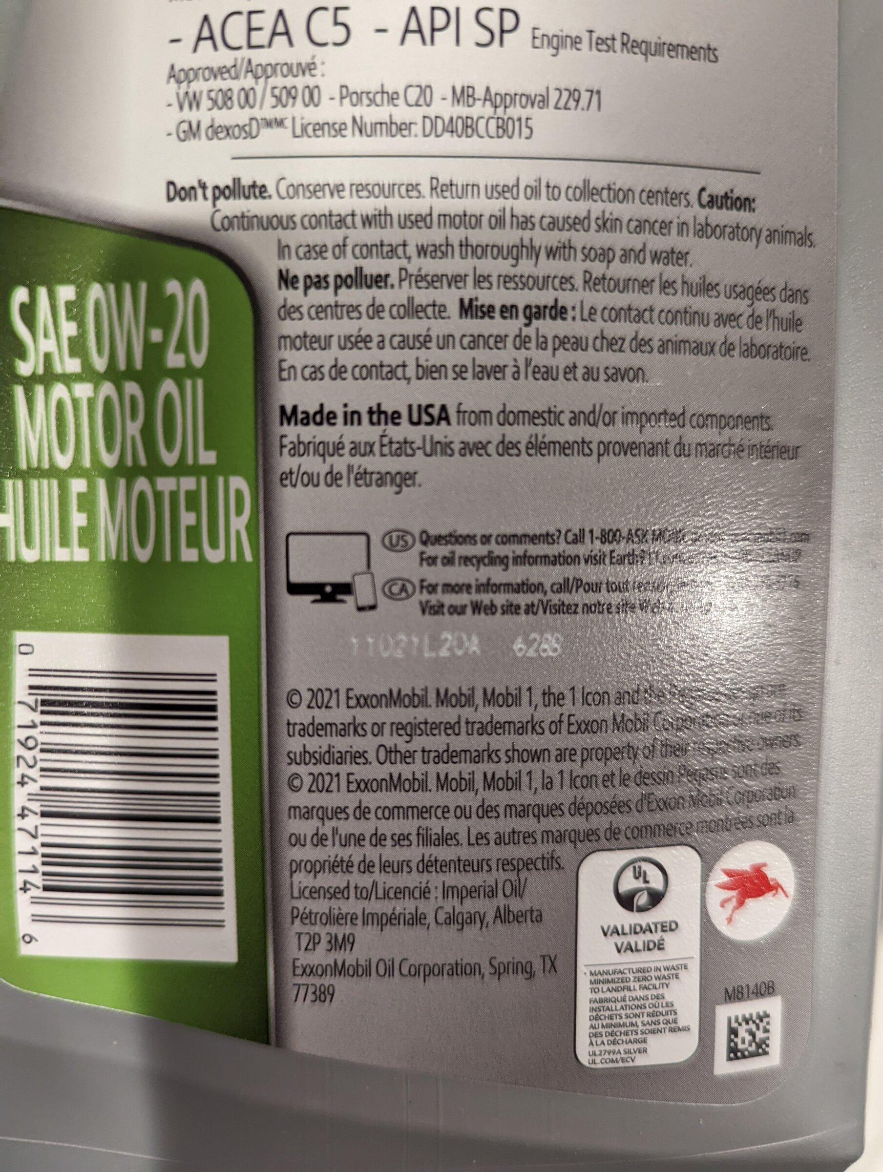 FS - Six Pack - Mobil 1 ESP X2 Full Synthetic Motor Oil 0W-20 ...